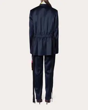 ROKSANDA Selma Wool Satin Belted Jacket