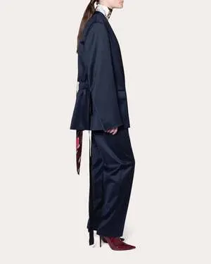 ROKSANDA Selma Wool Satin Belted Jacket