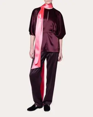 ROKSANDA Luma Satin Keyhole Scarf Top