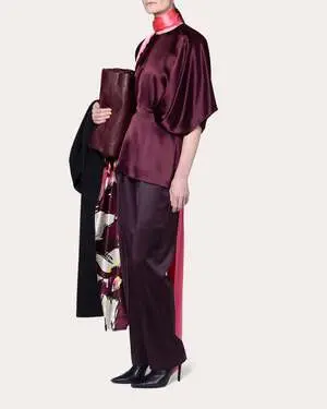 ROKSANDA Luma Satin Keyhole Scarf Top