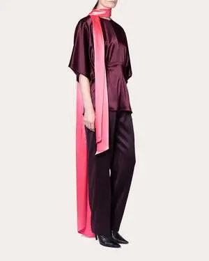ROKSANDA Luma Satin Keyhole Scarf Top