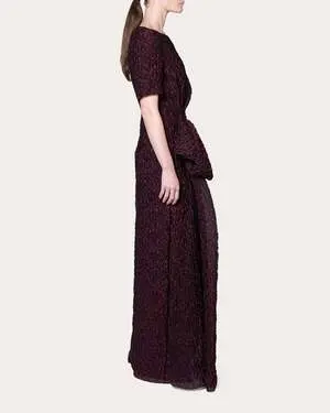 ROKSANDA Syla Cloqué Gathered Drape Maxi Dress