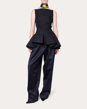 ROKSANDA Axo Cloqué Boatneck Peplum Top