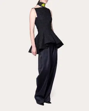 ROKSANDA Axo Cloqué Boatneck Peplum Top