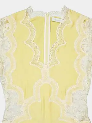 Rabanne Long Sleeved Lace Jersey Maxi Dress
