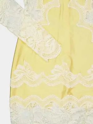 Rabanne Long Sleeved Lace Jersey Maxi Dress