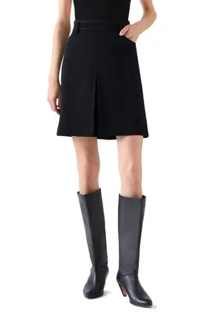 Akris Wool Tricotine A-line Skirt