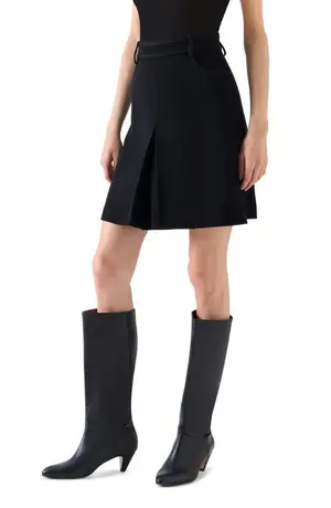 Akris Wool Tricotine A-line Skirt