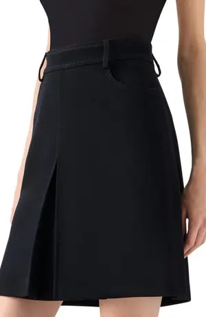 Akris Wool Tricotine A-line Skirt