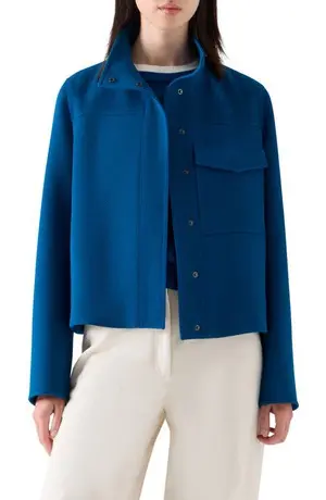 Akris Wool Tricotine Utility Jacket