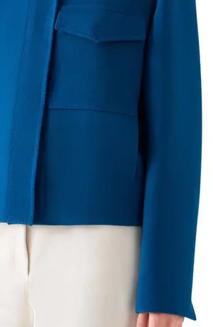 Akris Wool Tricotine Utility Jacket