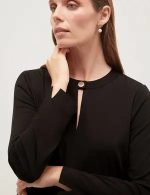 HOBBS LONDON Janey Ponte Long Sleeve Tunic Top