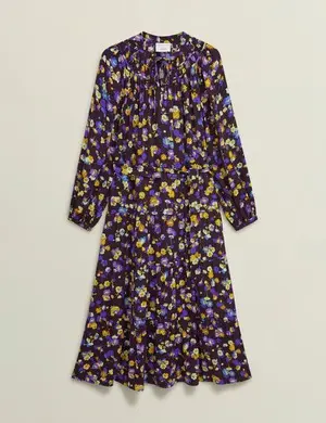 HOBBS LONDON Arbury Floral Print Midi Dress
