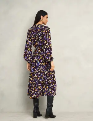 HOBBS LONDON Arbury Floral Print Midi Dress