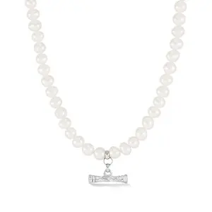 DOWER & HALL White Pearl Nomad T-bar™ Necklace - Silver