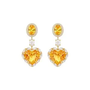 UCHI & SOTO Kokoro Yellow Stone Heart Earrings