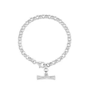 DOWER & HALL Adjustable Nomad T-bar™ Chunky Chain Bracelet - Silver