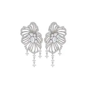UCHI & SOTO Kinmokusei Sculptural Flower Statement Earrings - Silver