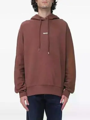 DISCLAIMER Graffiti-print Logo-embroidered Hoodie - Brown