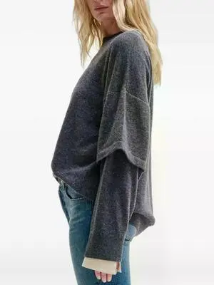 DARKPARK Troy Layered-sleeve Wool Sweater - Grey
