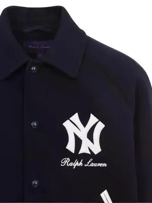 Ralph Lauren Purple Label X New York Yankees Logo-embroidered Wool Bomber Jacket