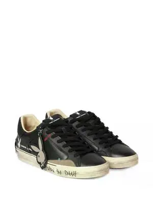 CRIME LONDON X Playboy Follow The Rabbit Logo-print Sneakers - Black