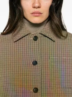 WHITE SAND Check-pattern Cropped Jacket