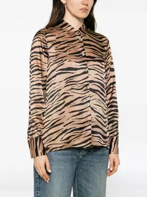 ROBERT FRIEDMAN Zebra-print Silk Shirt