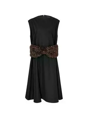 Simone Rocha Faux-fur Bow-detail Midi Dress