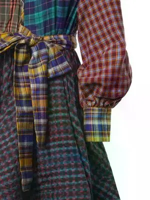 Celiab Lumbre Patchwork Check Mini Dress