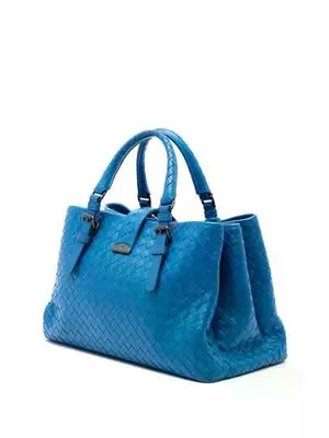 Bottega Veneta 2012-2026 Small Nappa Intrecciato Roma Satchel - Blue