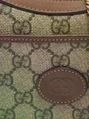 Gucci Gg Supreme Half Moon Shoulder Bag