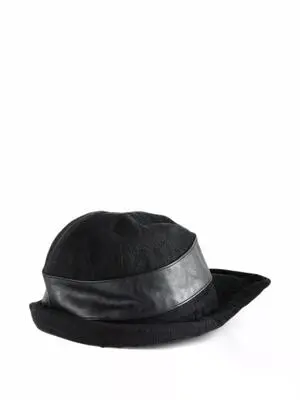 ZIGGY CHEN Hybrid Leather-trim Bucket Hat