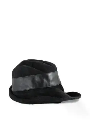 ZIGGY CHEN Hybrid Leather-trim Bucket Hat