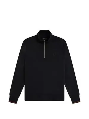 Fred Perry Quarter-zip Logo-embroidered Sweatshirt - Blue