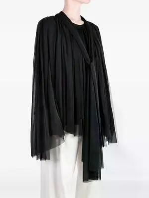 Comme Des Garçons Pleated Tulle Draped-effect Tunic