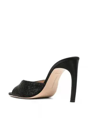 Victoria Beckham Harlow Open-toe Mules 100 Beaded Satin - Black