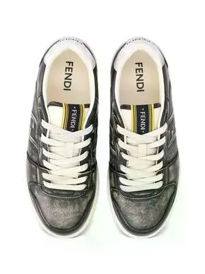 Fendi Match Distressed-effect Logo-patch Sneakers
