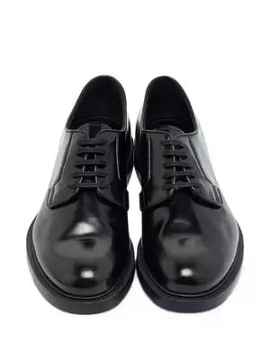 Prada Spazzolato Lace-up Derby Shoes - Black