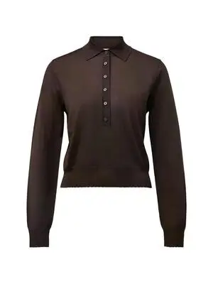 DRYKORN Mynerva Knitted Polo Shirt - Brown