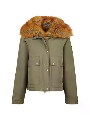CANADIAN Makwa Faux-fur Collar Pocket-detail Coat - Green