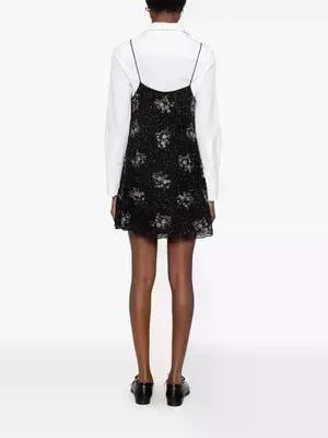 Antik Batik Bead-embellished Floral-sequin Mini Dress