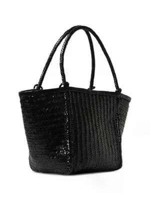 VIPERA Mini Woven Tote Bag - Black