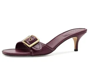 COACH Margot Sandals In Signature Jacquard Women's Boots Black 2 Dark Cherry