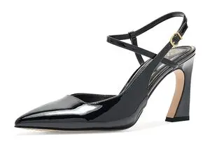 Vince Camuto Bevarin Strappy Block Heel Pumps Women's Sandals Cherry Cola Black
