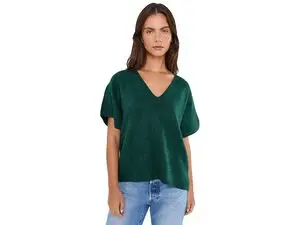 Vince Camuto V-neck Short Sleeve Boxy Top Clothing - Wise