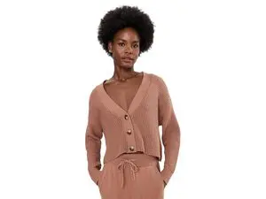 Eberjey Recycled Sweater Crop Cardigen Jumpsuit & Rompers One Piece - Hazelnut