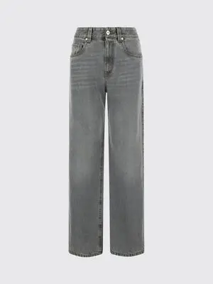 Brunello Cucinelli High-waisted Wide-leg Jeans In Denim With Monili