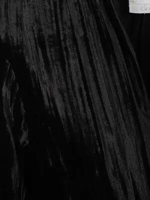 FORTE_FORTE Abstract Print V-neck Long Satin Evening Gown - Black