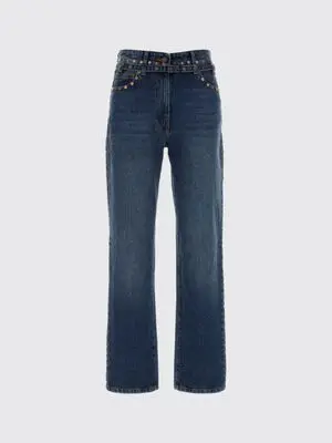 Dries Van Noten Persy Straight Fit Cotton Denim Jeans With Applied Studs
